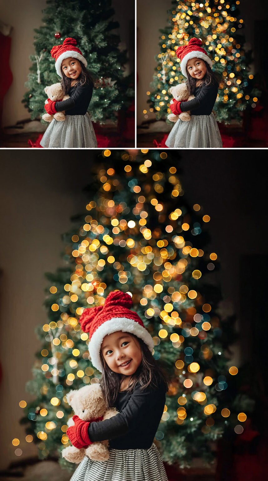 90 Christmas Bokeh Overlays | Holiday Photo Overlays | Festive Digital ...